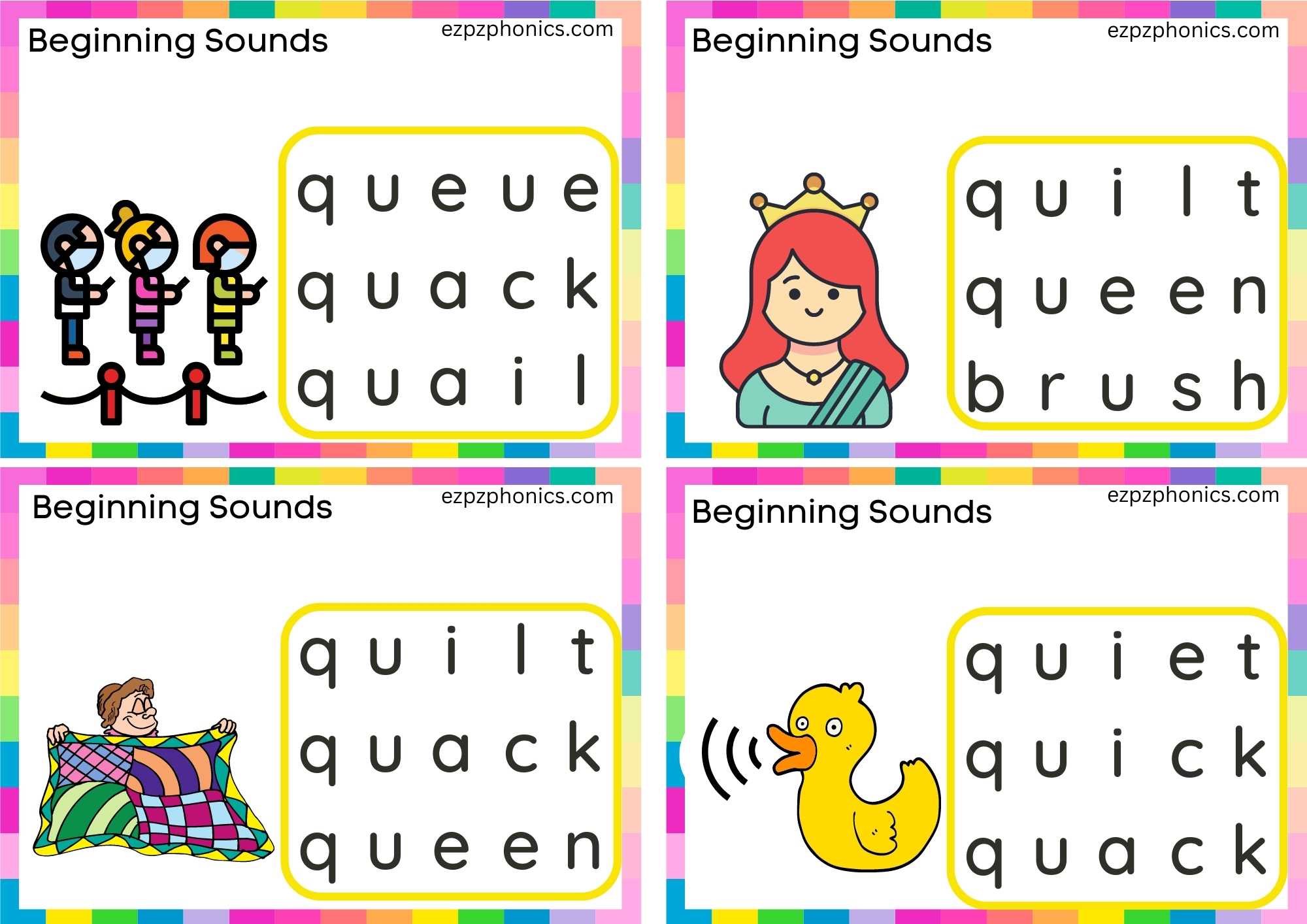 Letter Q Word Search Group 1 - ezpzphonics.com