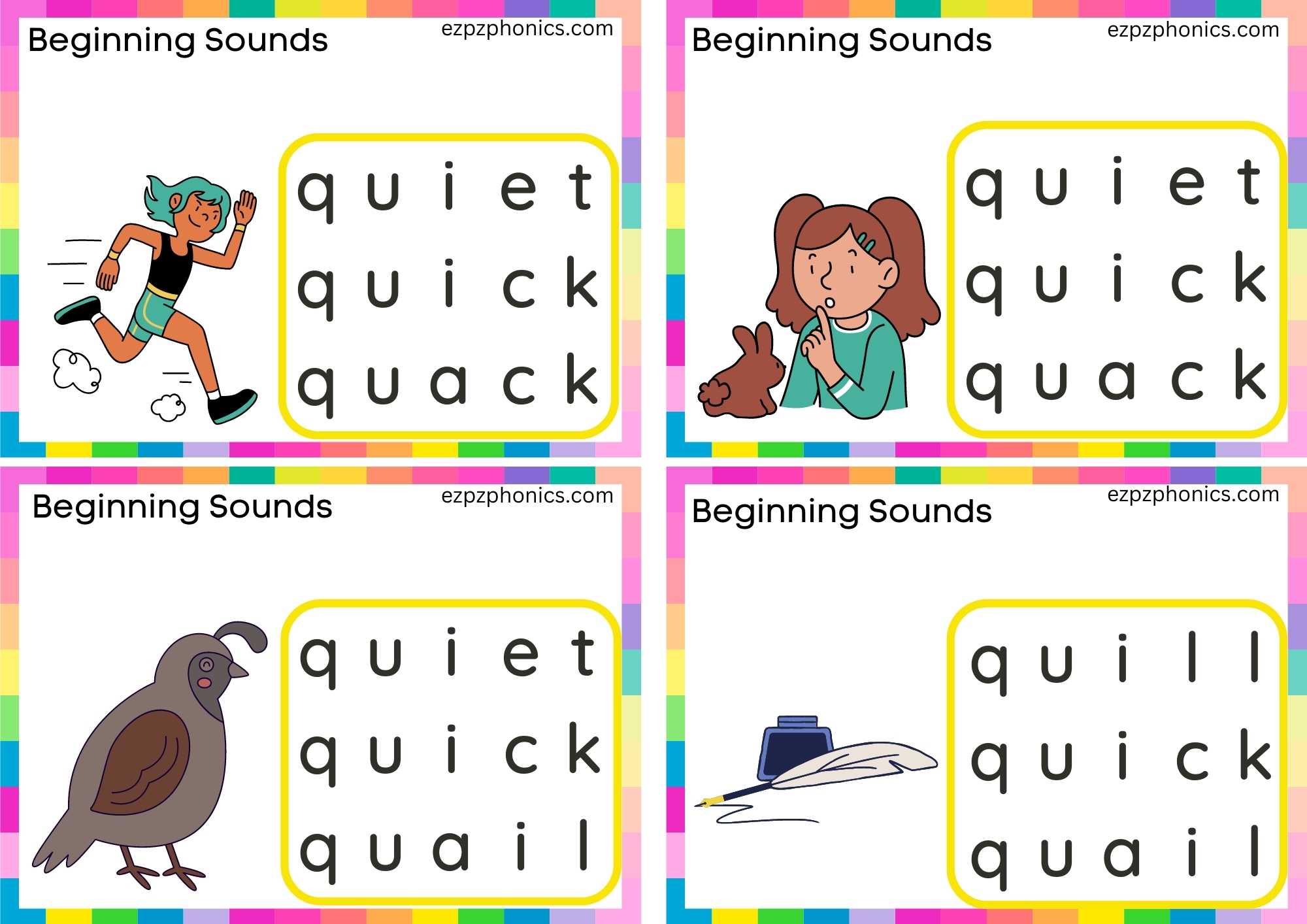 Letter Q Word Search Group 2 - ezpzphonics.com