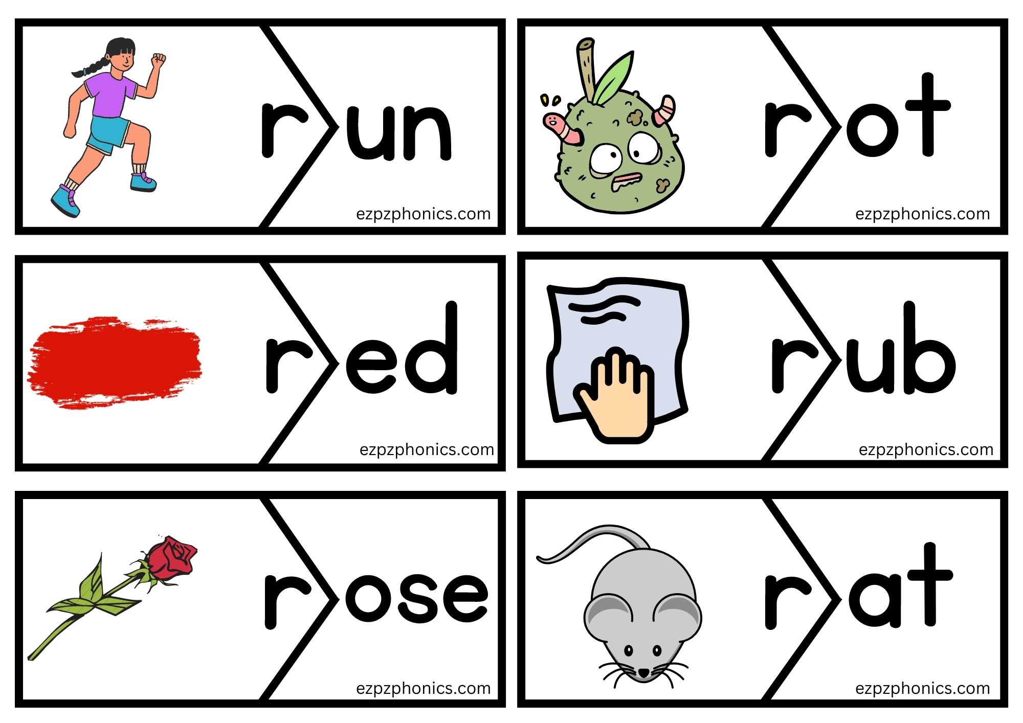 Letter R Puzzle Word Match 1 - ezpzphonics.com