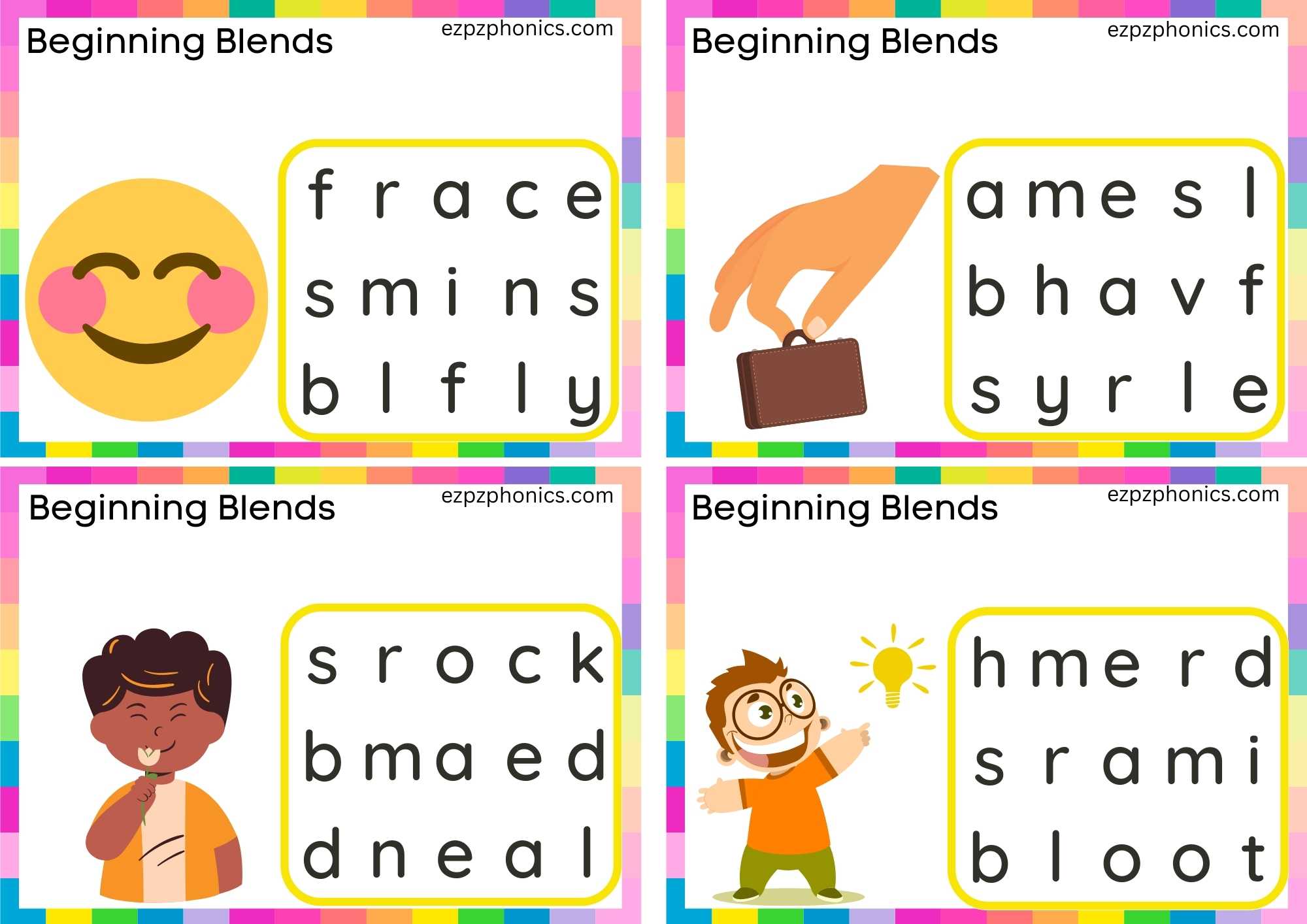 SM Beginning Blends Activity Circle The Correct Letters To Make The ...