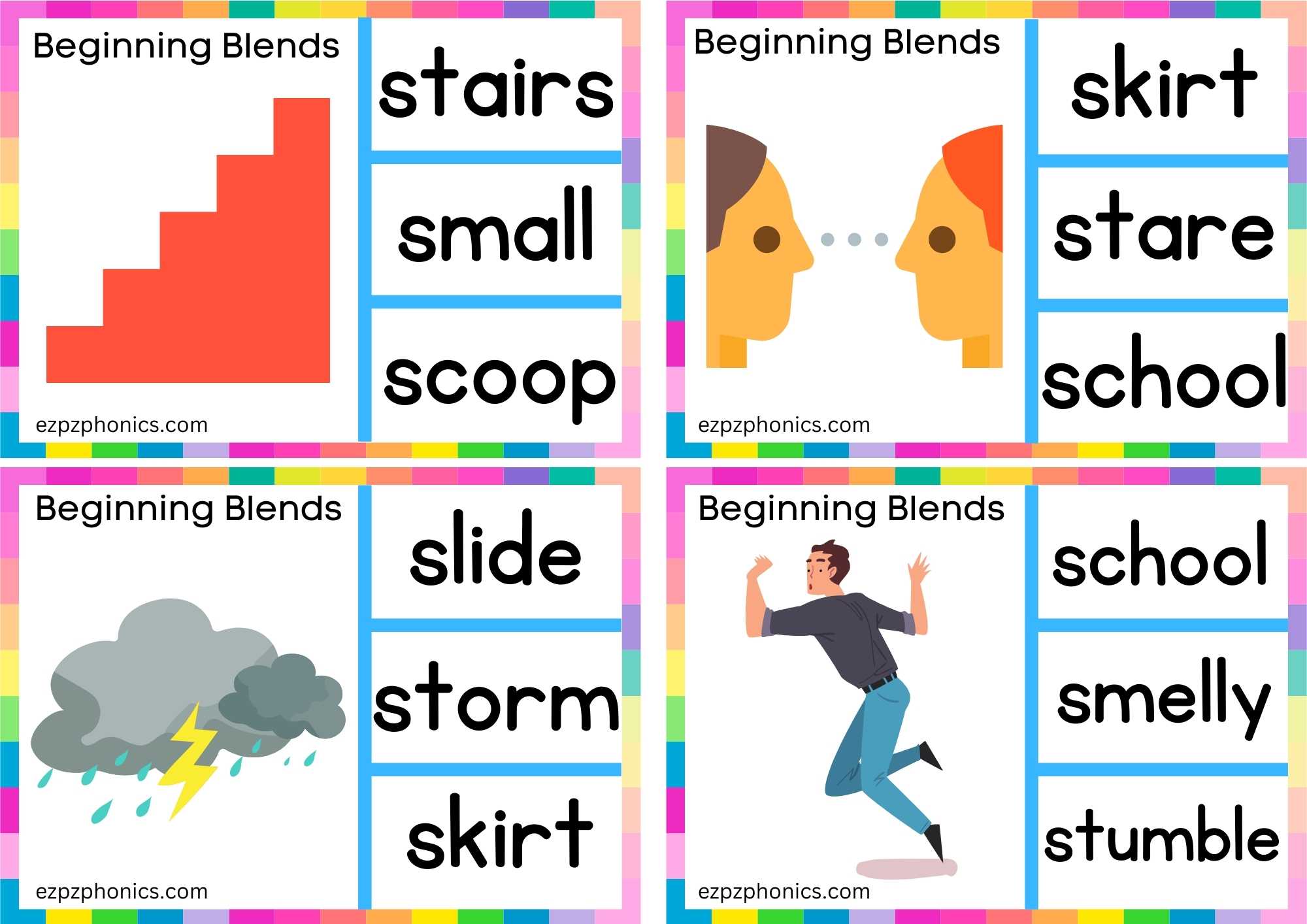 ST Beginning Blends Clip Cards Look At The Image And Clip The Correct ...