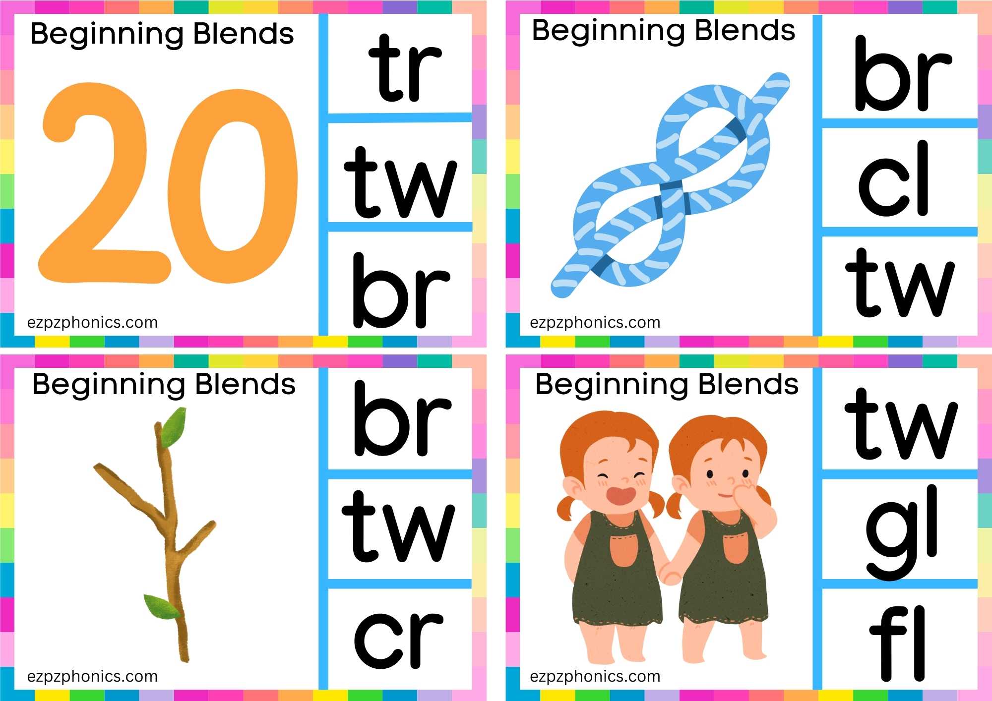 TW Beginning Blends Clip Cards Look At The Images And Clip The Correct ...