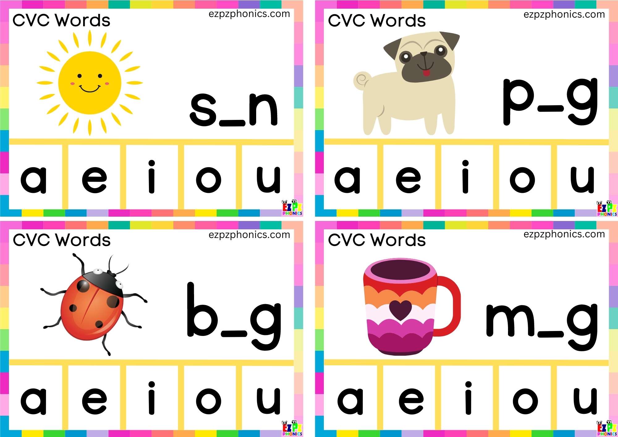 Short u Vowel CVC words Finish the word and clip the correct letter 1 ...
