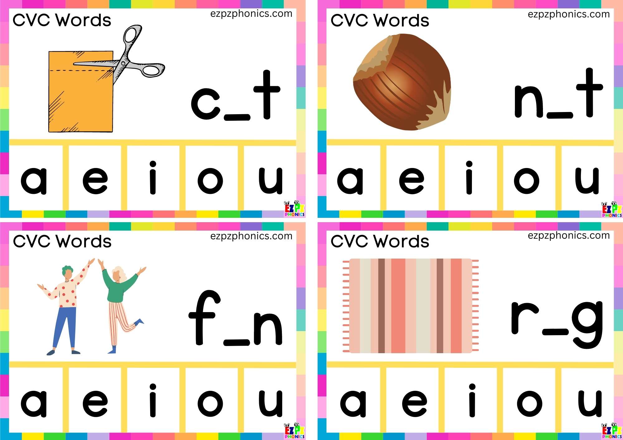 Short u Vowel CVC words Finish the word and clip the correct letter 2 ...