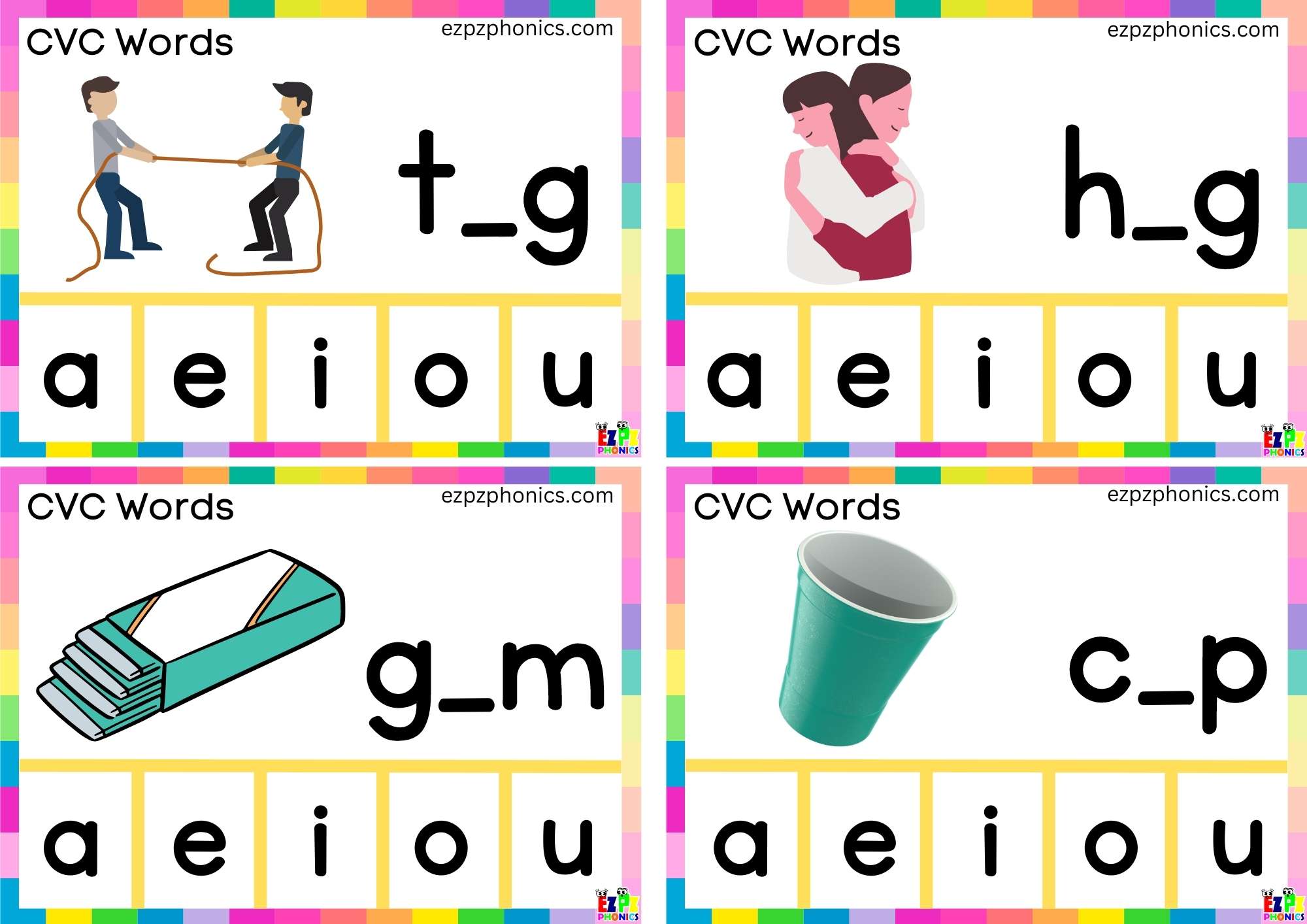 Short u Vowel CVC words Finish the word and clip the correct letter 3 ...