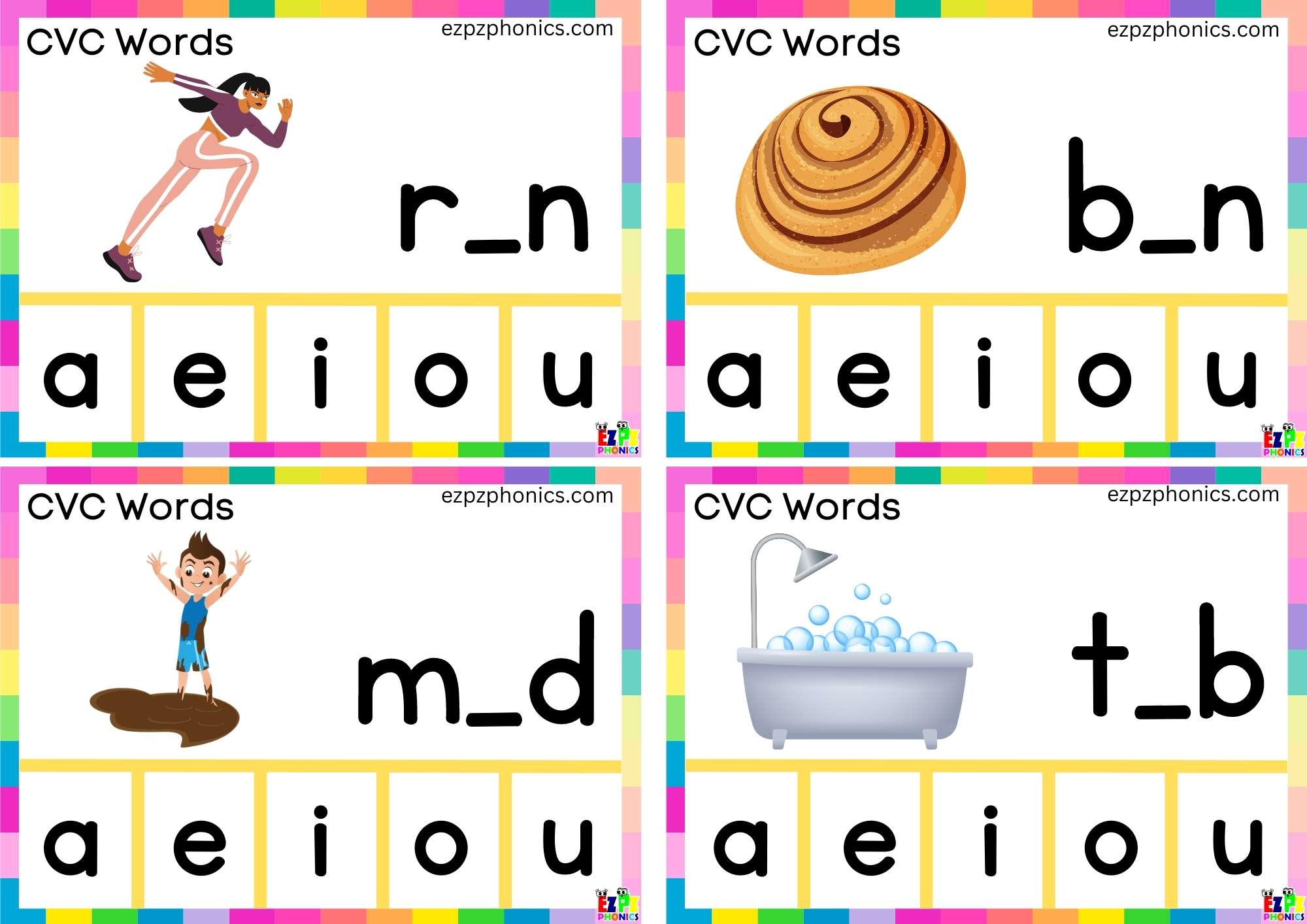 Short u Vowel CVC words Finish the word and clip the correct letter 4 ...