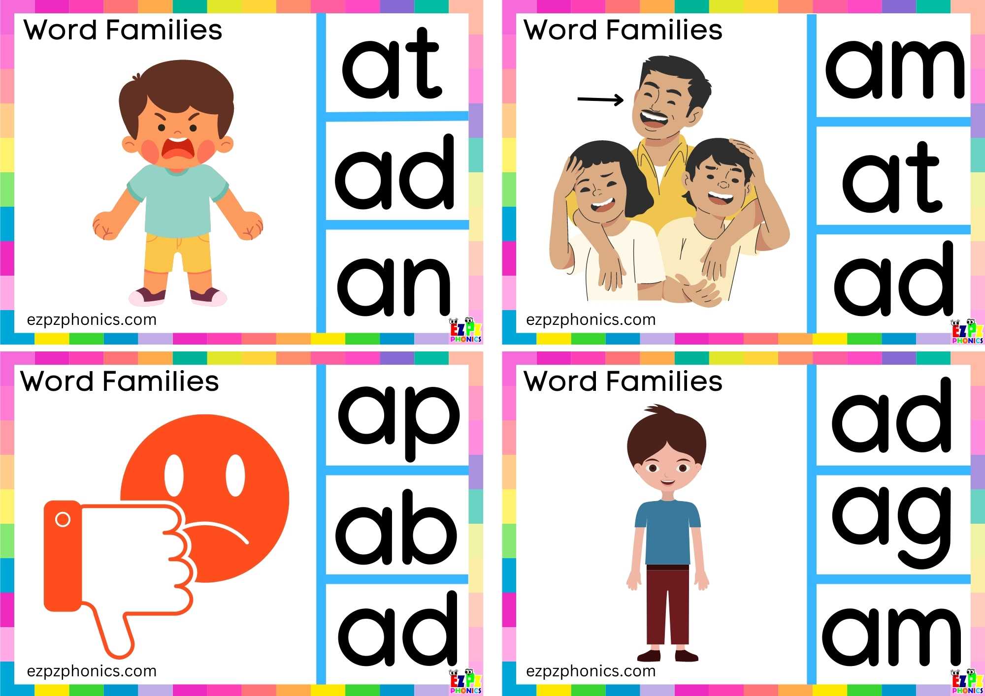 Word Family ad Look at the Image and Clip the Correct Letters Group 2 ...