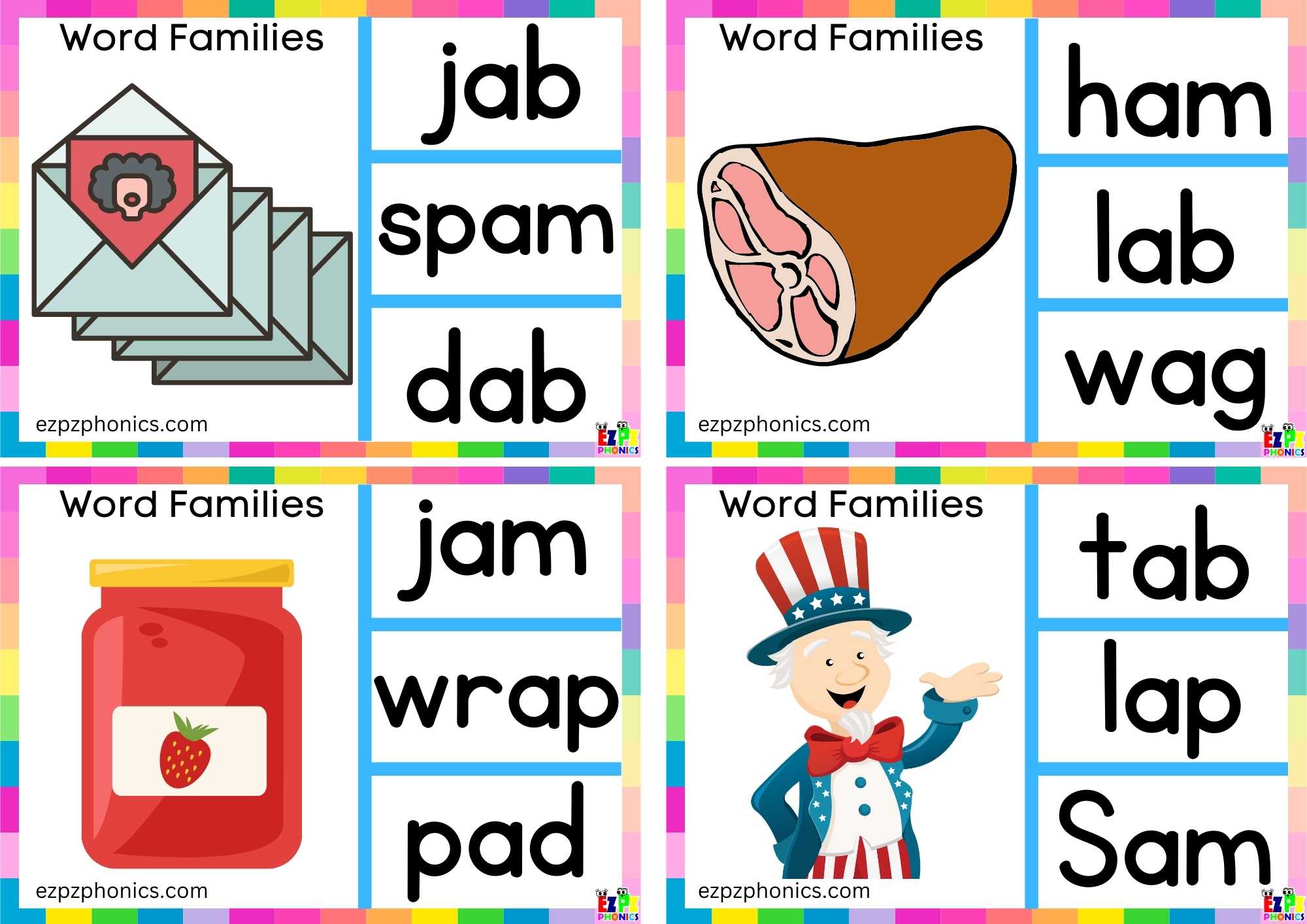 am Word Family - ezpzphonics.com