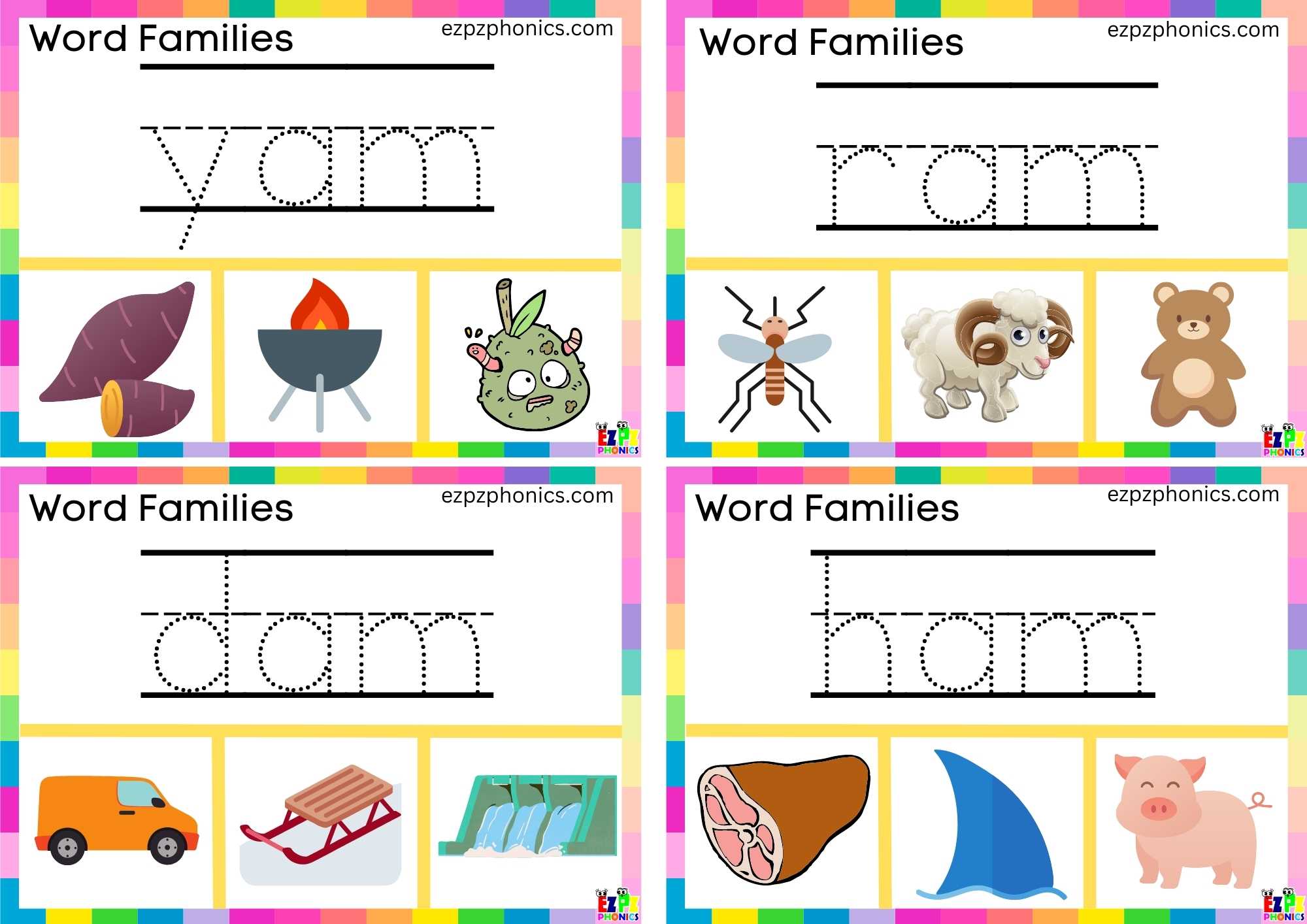am Word Family - ezpzphonics.com