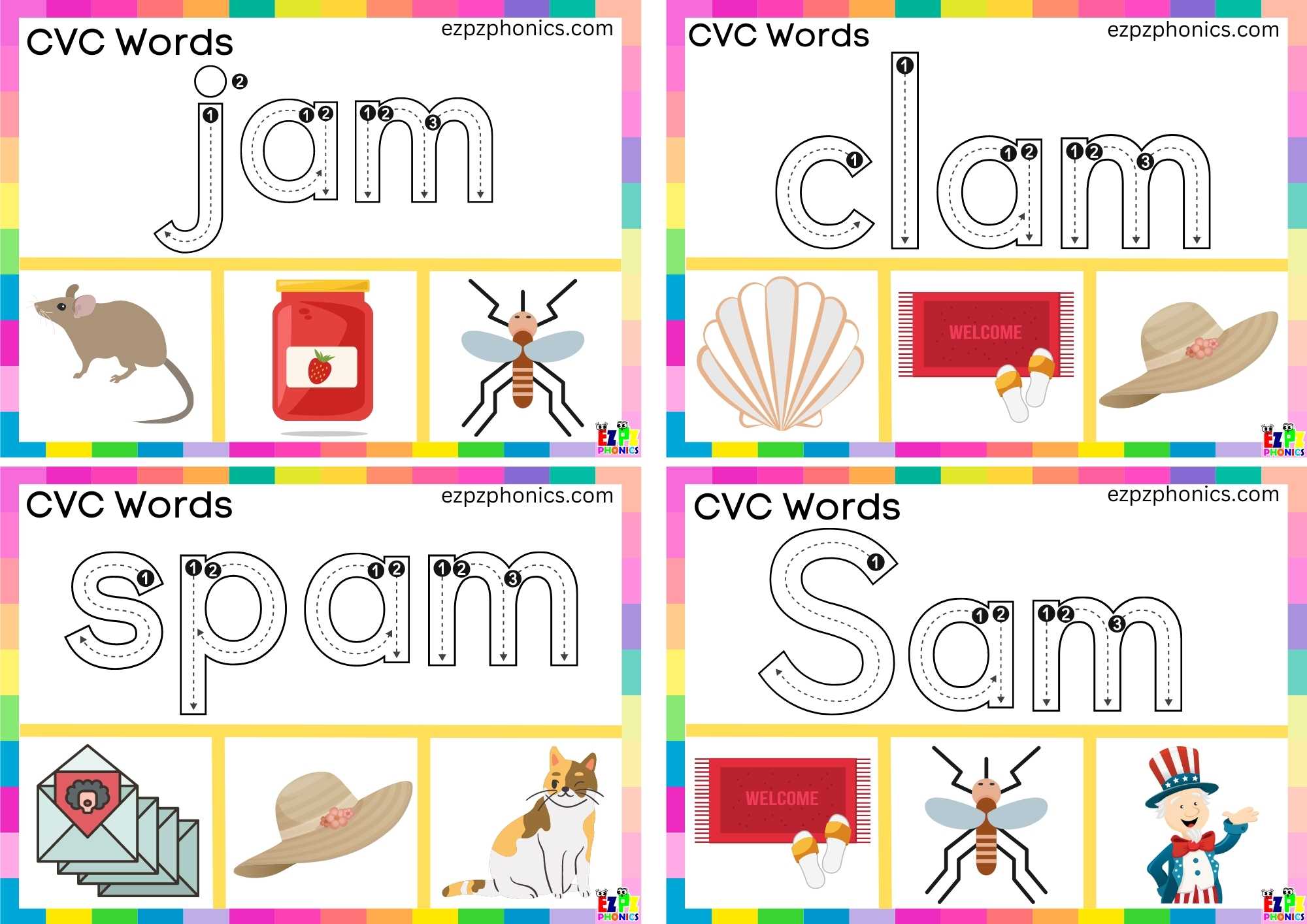 am Word Family - ezpzphonics.com