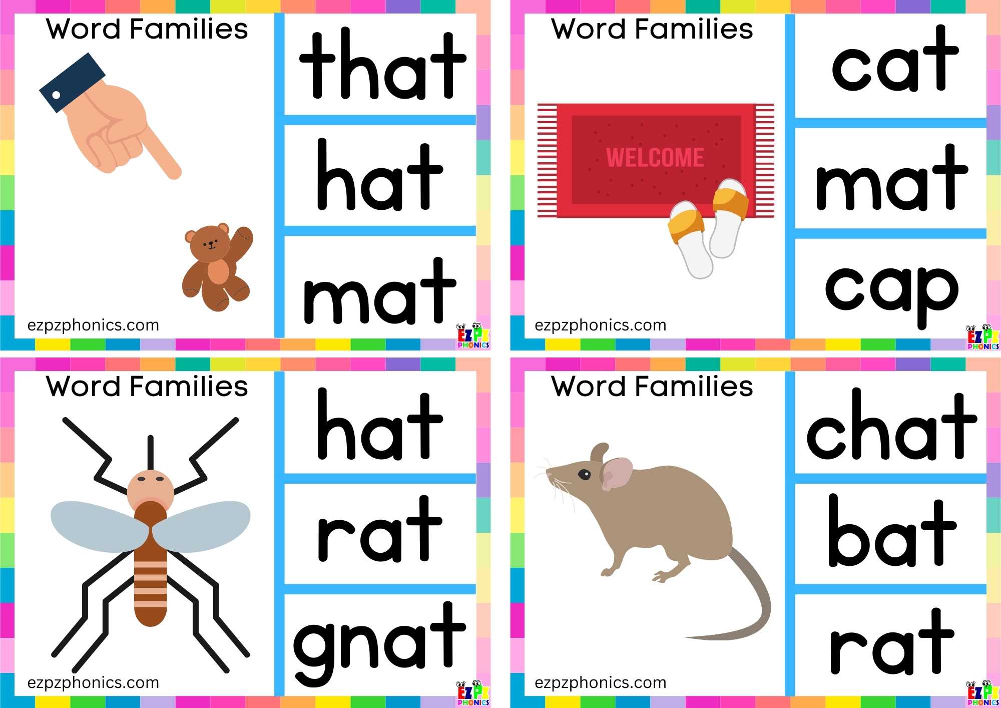 at Word Family Look at the image and clip the correct word clip cards ...