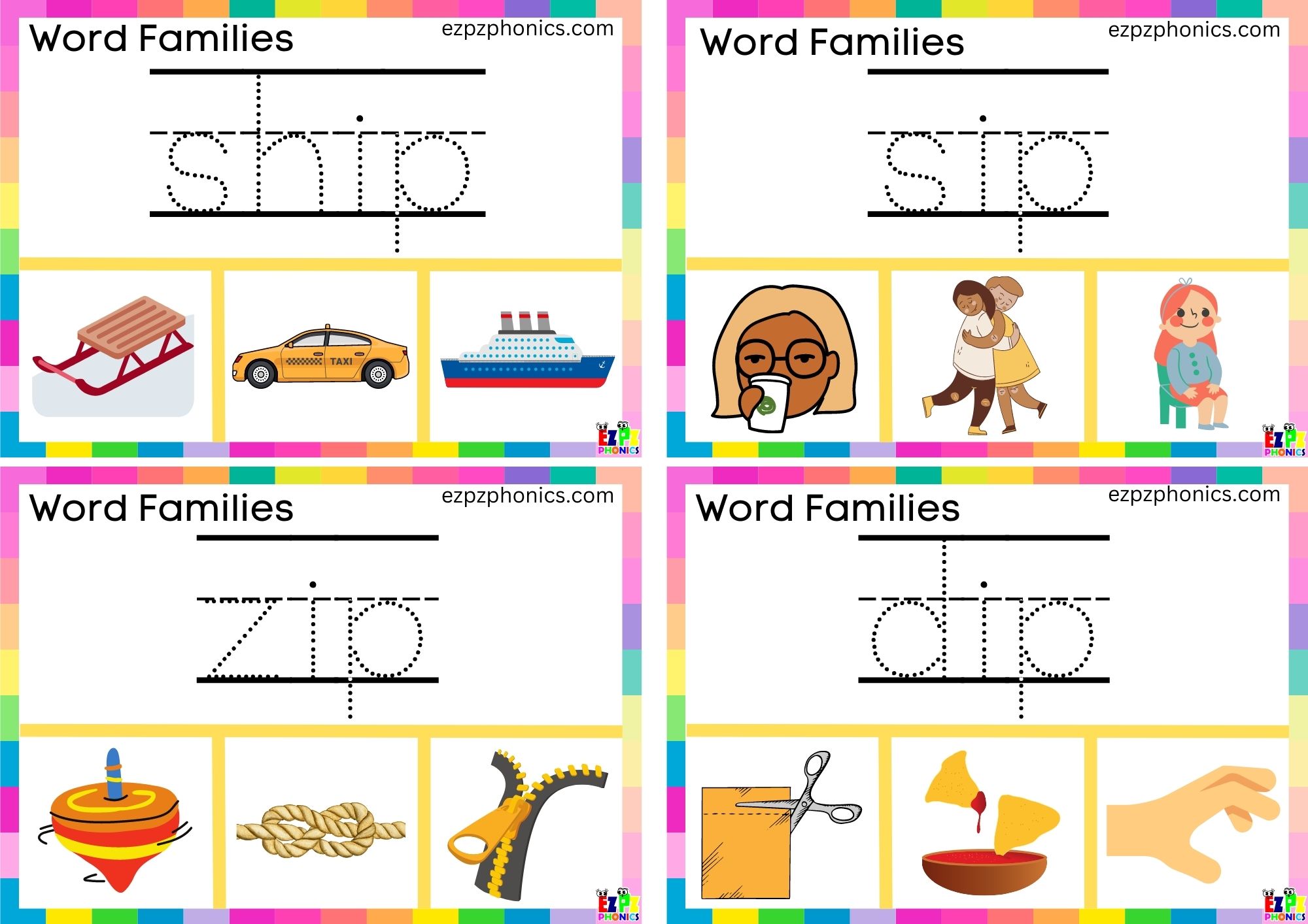Word Family ip Write the words and clip the image Clip cards set 2 ...