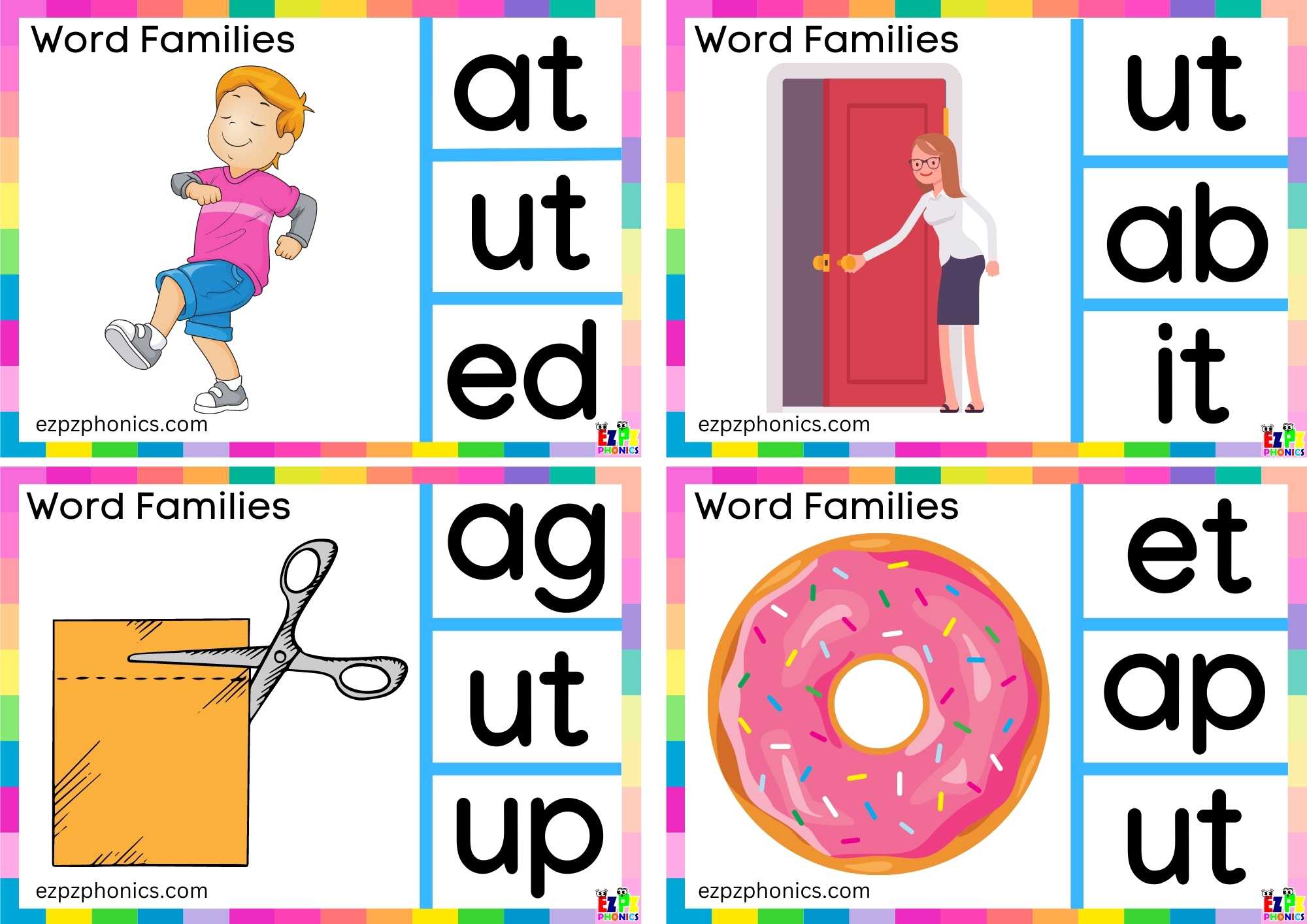 Look at the image and clip the correct letters Clip cards group 2 Word ...