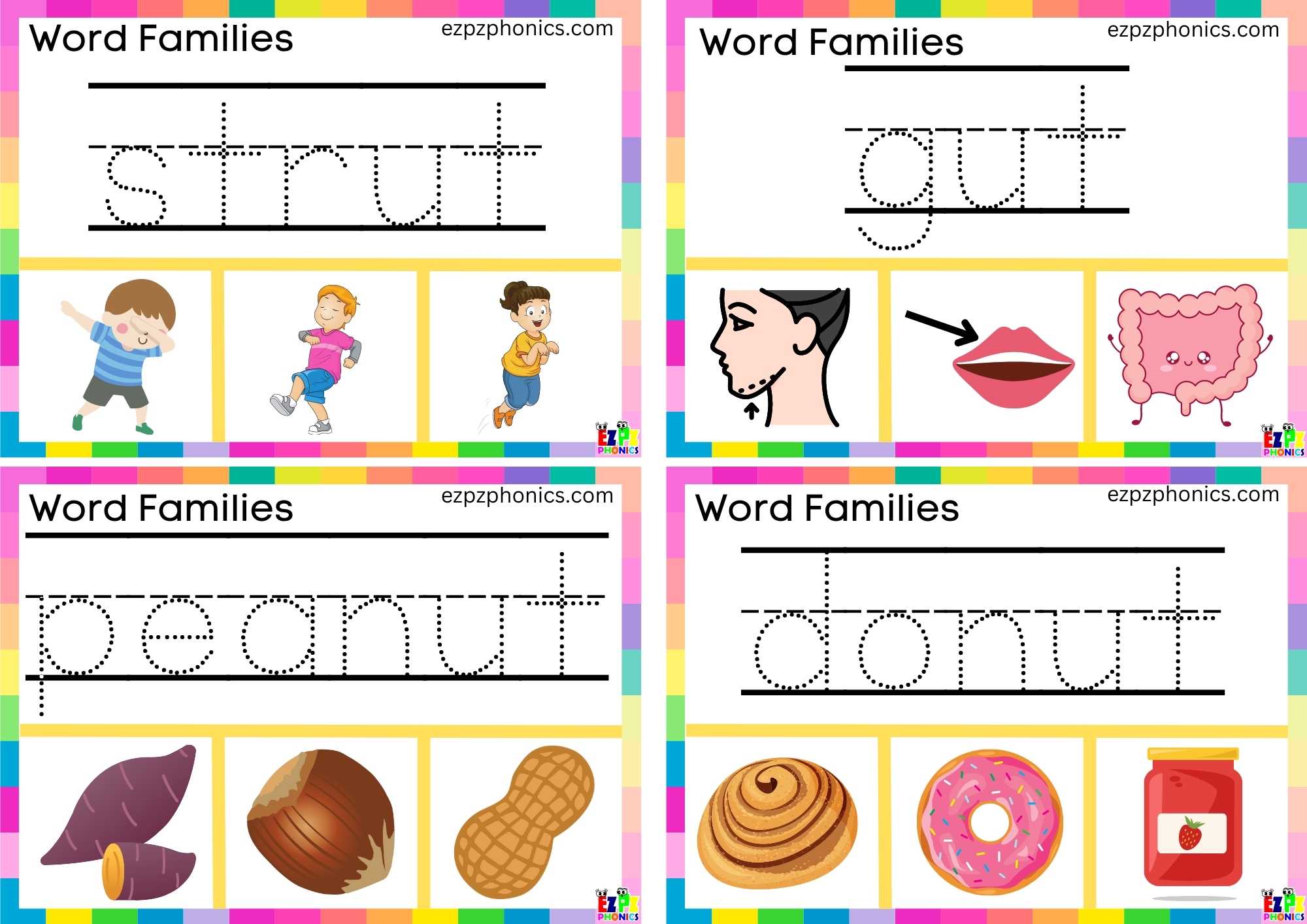 Write the word and clip the image Clip cards set 2 Word Family ut ...