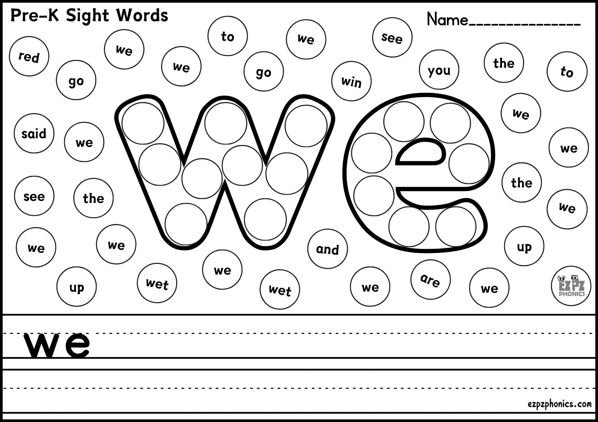 "Yellow" Sight Word Dab & Write Worksheet – Fun & Engaging Dauber ...