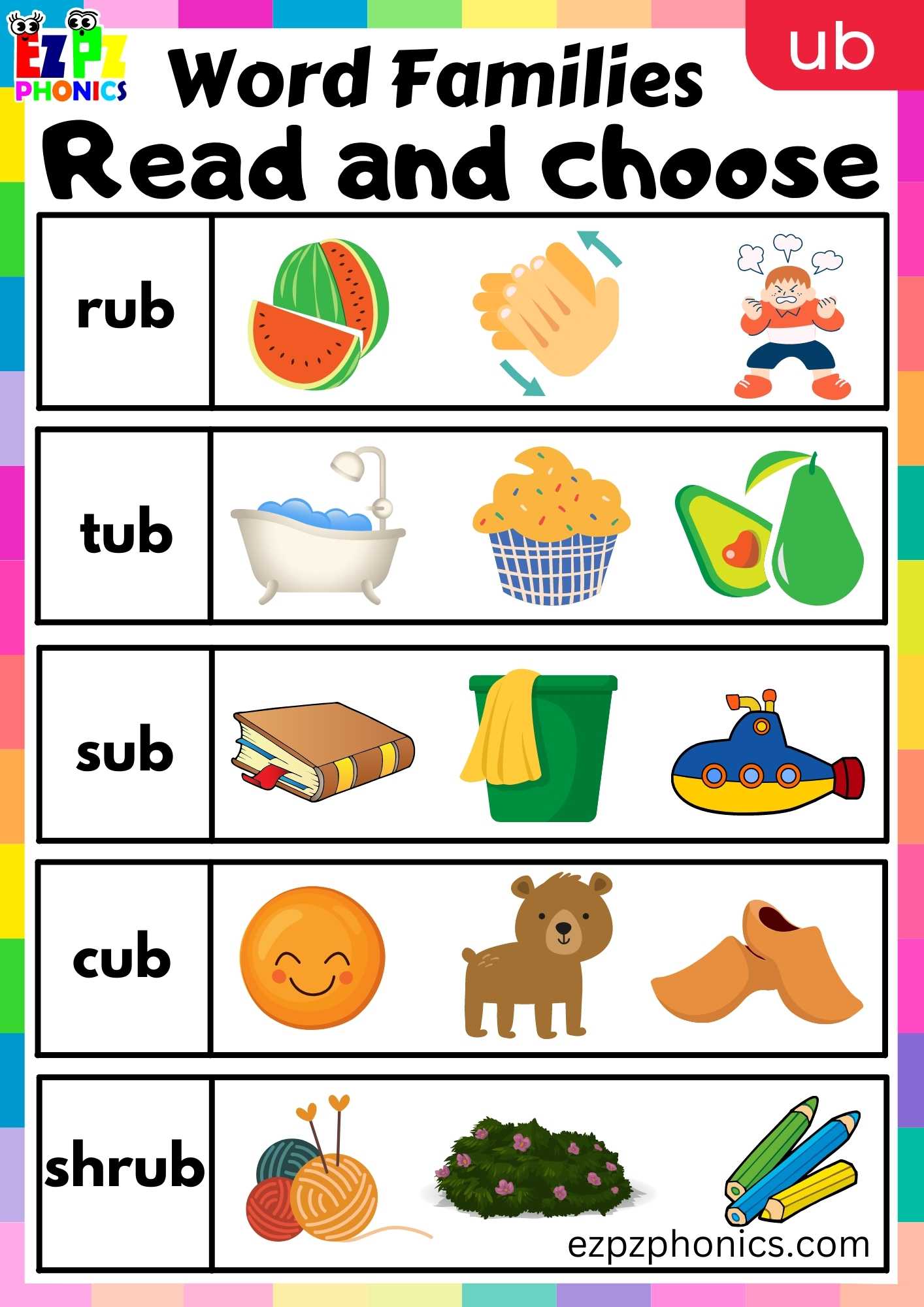 Ub Word Family Worksheets